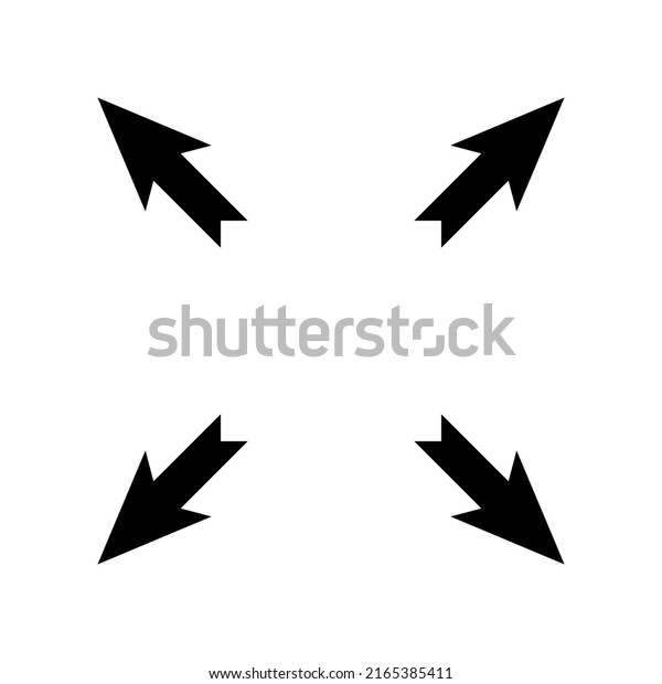 Arrows Black Four Directions Stretch Icon Stock Vector (Royalty Free ...