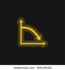 Arrows Chart Yellow Glowing Neon Icon Stock Vector (Royalty Free ...