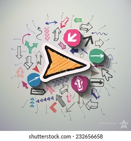 Arrows Collage Icons Background Vector Illustration Stock Vector ...