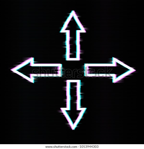 Arrows Cursors Glitch Design Distorted Glitch Stock Vector (Royalty ...