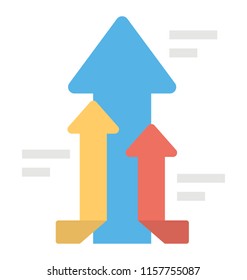 Arrows Different Sized Raising Upwards Representin Stock Vector ...