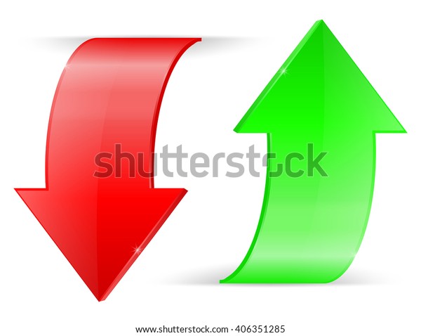 Arrows Down Green Red Icons Vector Stock Vector (Royalty Free) 406351285