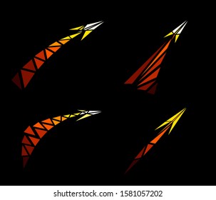 Arrows Fire Colors Icon Set Vector Stock Vector (Royalty Free ...