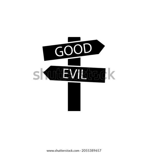Arrows Good Bad Icon Good Evil Stock Vector (Royalty Free) 2055389657 ...