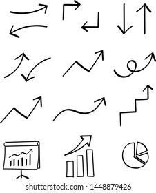Arrows Graphs Icon Set Hand Drawn Stock Vector (Royalty Free ...