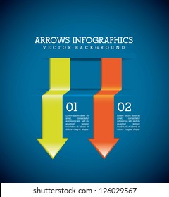 Arrows Infographics Over Blue Background Vector Stock Vector (Royalty ...