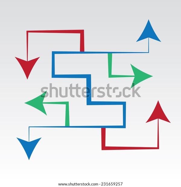 Arrows Maze Pointing All Directions Stock Vector (Royalty Free ...