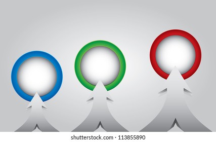 Arrows Pointing Different Color Target Vector Stock Vector (Royalty ...