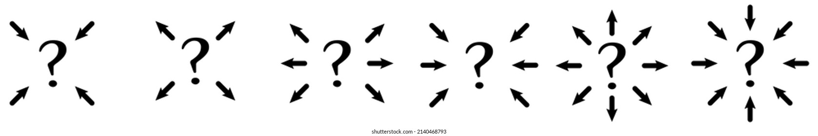 Arrows Pointing Question Mark Icon Version Stock Vector (Royalty Free ...