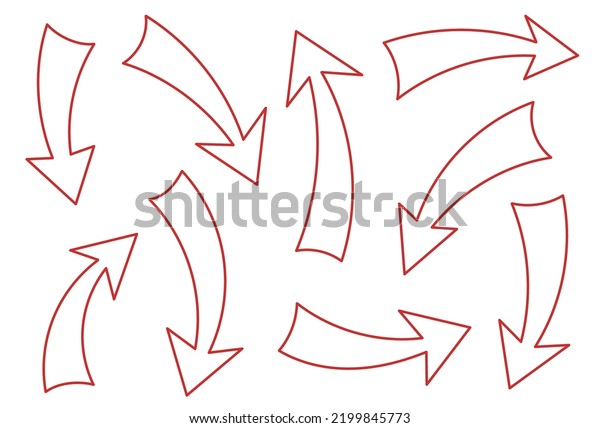 Arrows Red Contour Line Vector Contour Stock Vector (Royalty Free ...