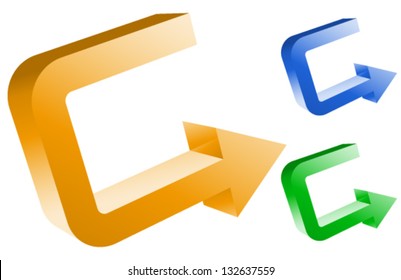 Arrows Arrows Right Uturn Turning Back Stock Vector (Royalty Free ...