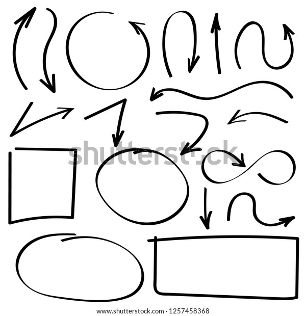 Arrows Shapes Set Marker Style Stock Vector (Royalty Free) 1257458368