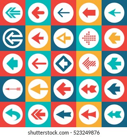 Vector Illustration Plain Arrow Icons Flat Stock Vector (Royalty Free ...
