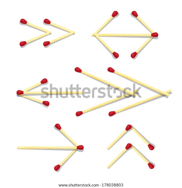 Arrows Symbols Made Matches Stock Vector (Royalty Free) 178038803 ...