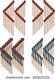 Arrows Symbols Made Matches Vector Illustration: เวกเตอร์สต็อก (ปลอดค่า ...