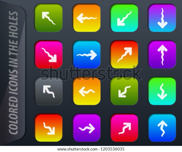 Arrows Vector Colored Icons Holes Easily Stock Vector (Royalty Free ...