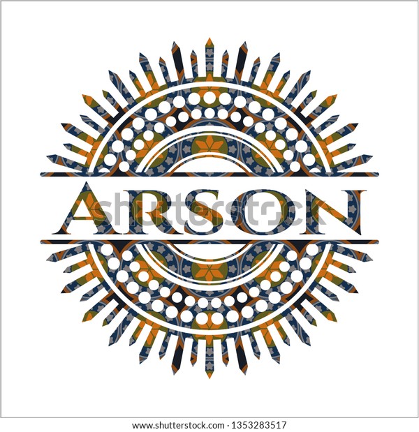 Arson Arabic Style Emblem Arabesque Decoration Stock Vector (Royalty ...