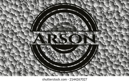 Arson Realistic Black Emblem Grey Bubbles Stock Vector (Royalty Free ...