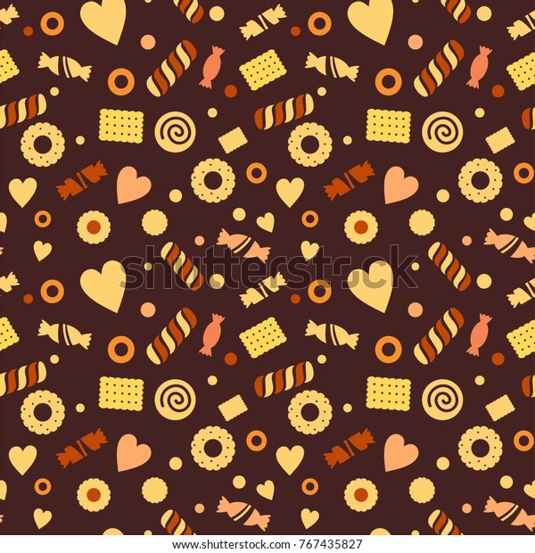 Art Background Candy Sweetmeat Lollipop Cookie Stock Vector (Royalty ...