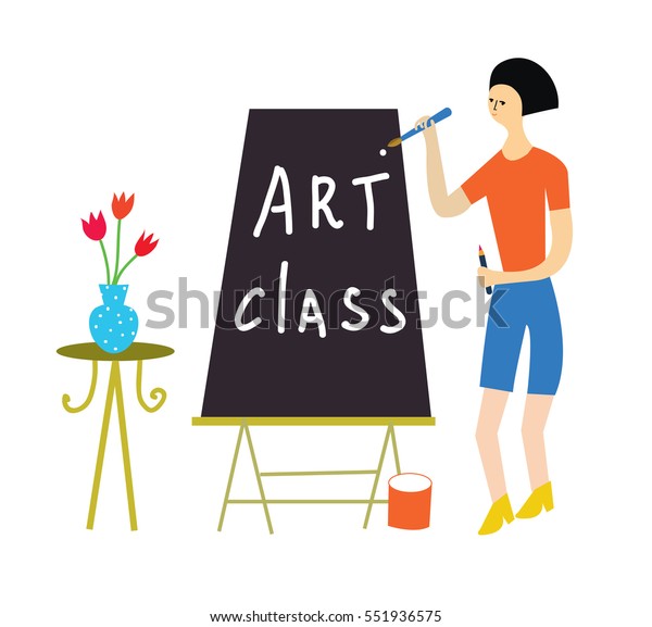Art Class Illustration Teacher Tools Vector Stock Vector (Royalty Free ...