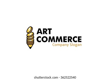 Art Commerce Symbol Logo Design Illustration Stock Vector (Royalty Free ...