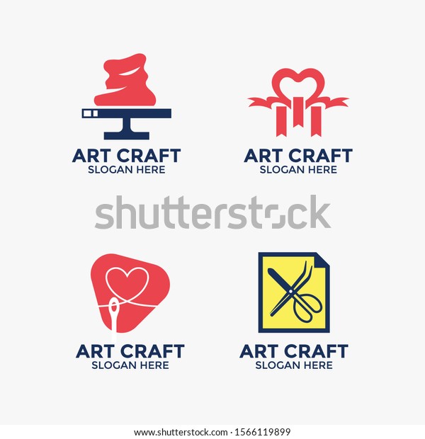 Art Craft Emblem Logo Set Stock Vector (Royalty Free) 1566119899 ...