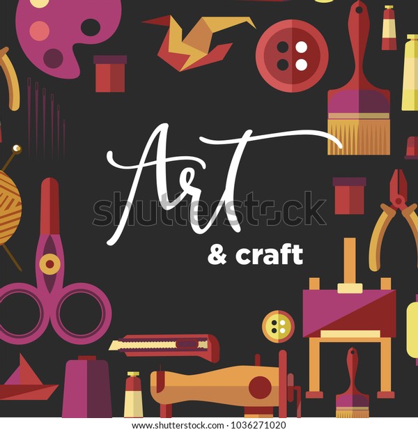 Art Craft Vector Poster Diy Handicraft Stock Vector (Royalty Free ...