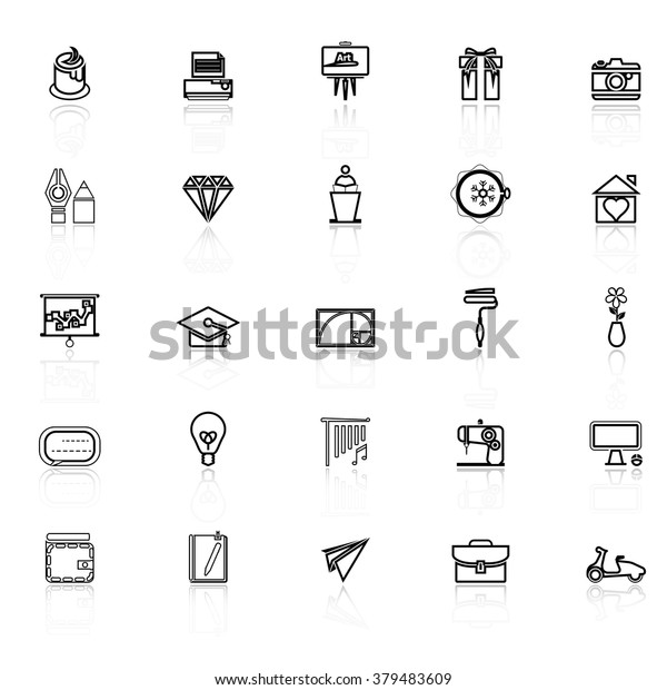 Art Creation Line Icons Reflect On Stock Vector (Royalty Free ...