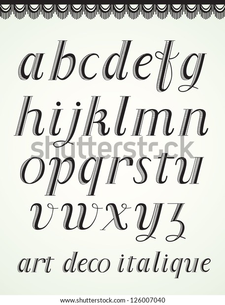 Art Deco Alphabet Italic Small Caps Stock Vector (Royalty Free) 126007040