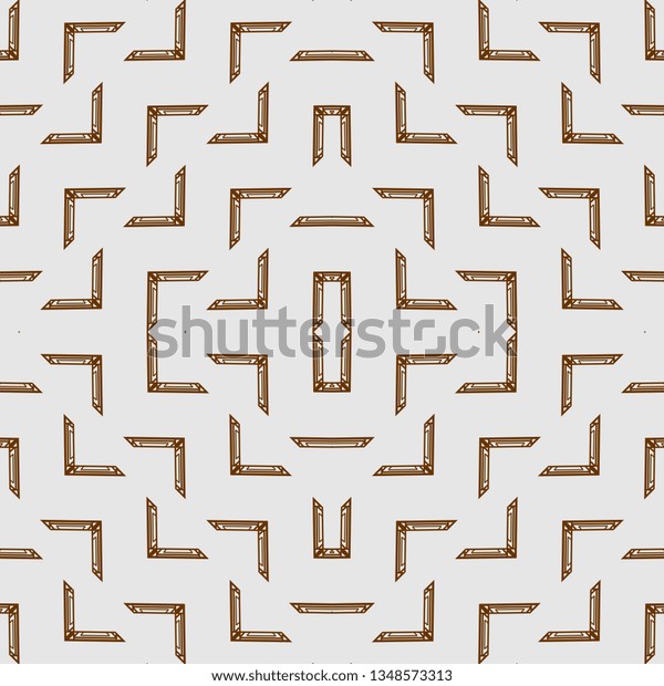 Art Deco Brown Line Border Pattern Stock Vector (Royalty Free) 1348573313