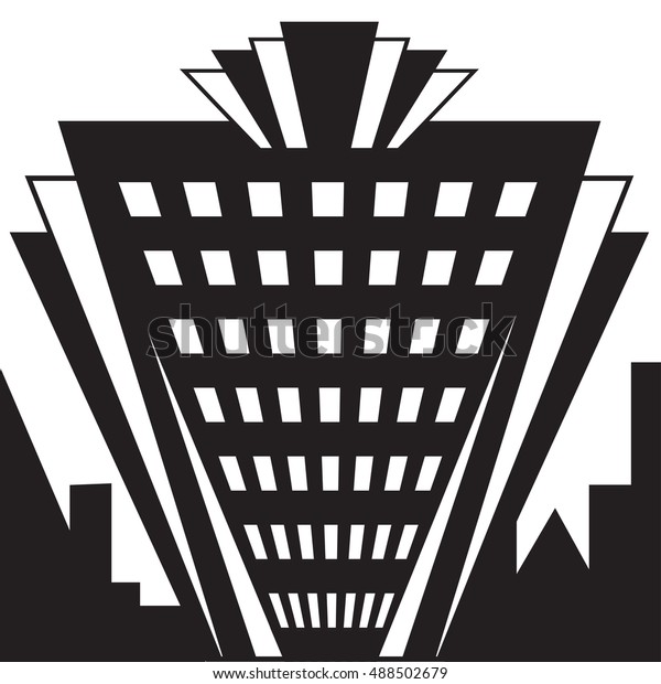 Art Deco Building Stock Vector (Royalty Free) 488502679