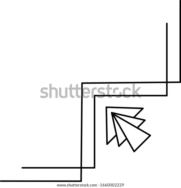 Art Deco Corner Frame Outline Style Stock Vector (Royalty Free ...