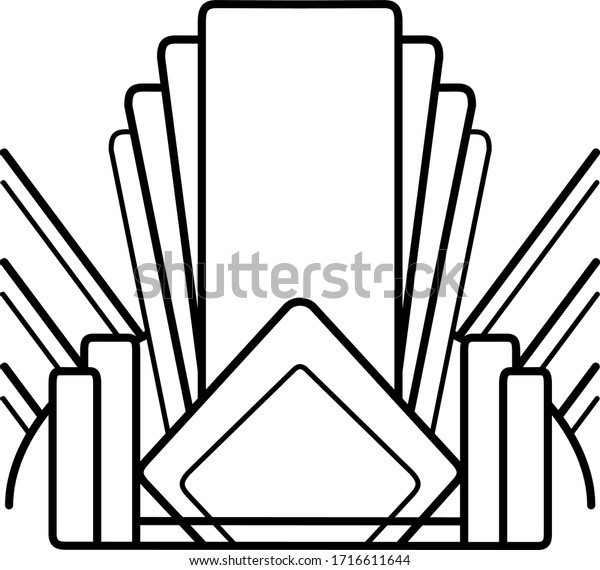 Art Deco Design Border Outlines Stock Vector (Royalty Free) 1716611644 ...