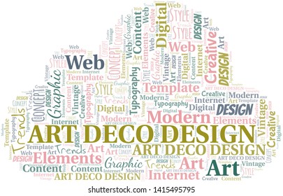 Art Deco Design Word Cloud Wordcloud Stock Vector (Royalty Free ...