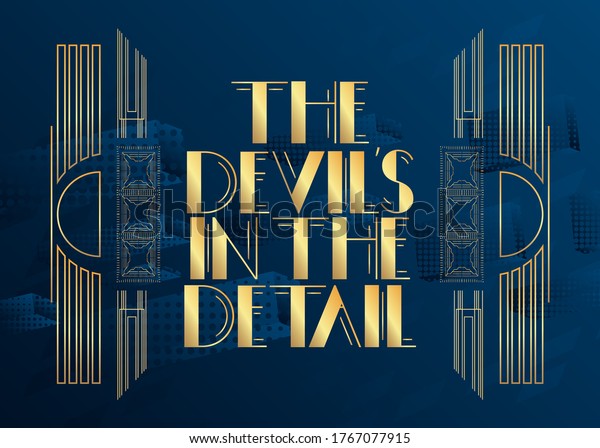 Art Deco Devils Detail Text Decorative Stock Vector (Royalty Free ...