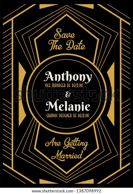 Art Deco Flyer Design Elegant Geometric Stock Vector (Royalty Free ...