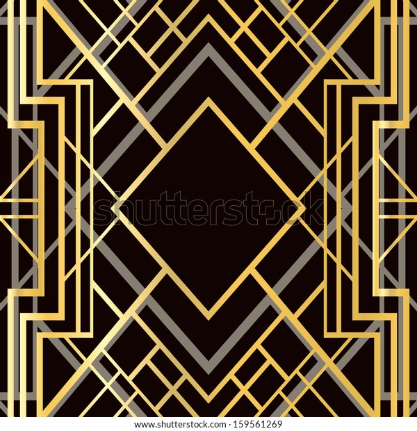 Art Deco Geometric Pattern 1920s Style Stock Vector (Royalty Free ...