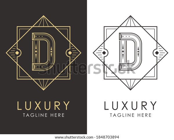 Art Deco Letter D Logo Two Stock Vector (Royalty Free) 1848703894 ...