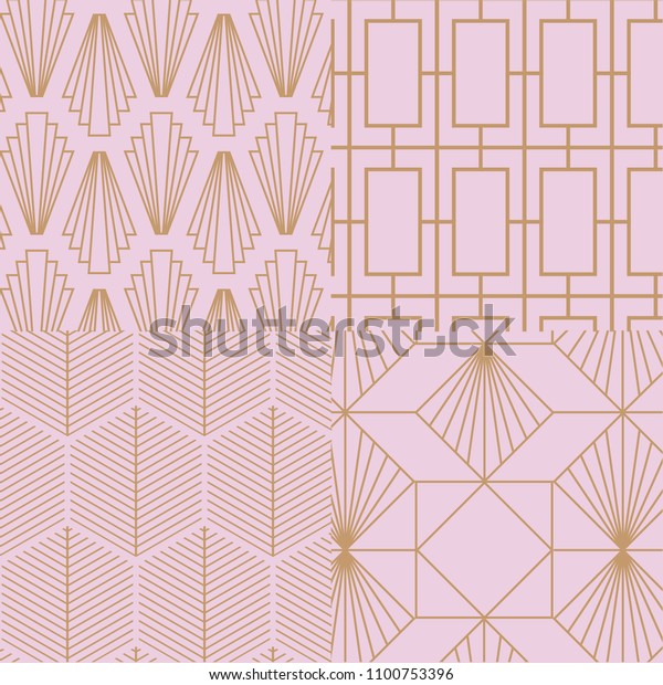 Art Deco Retro Vintage Pattern Collection Stock Vector (Royalty Free ...