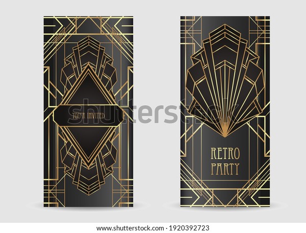 Art Deco Vintage Patterns Design Elements Stock Vector (Royalty Free ...