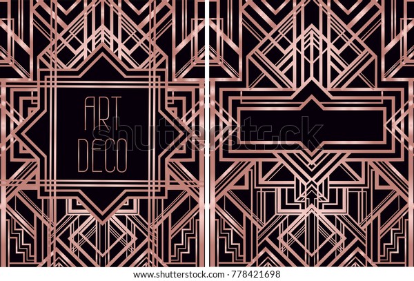 Art Deco Vintage Patterns Design Elements Stock Vector (Royalty Free ...