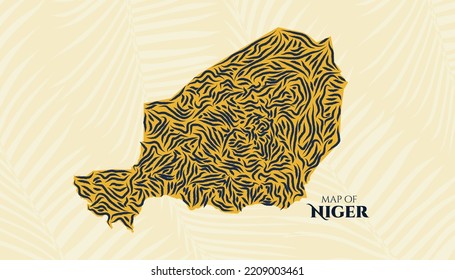 Art Deco Vintage Style Map Niger Stock Vector (Royalty Free) 2209003461 ...