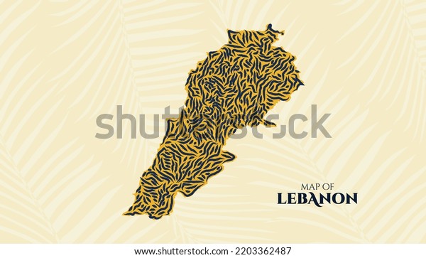 Art Deco Vintage Style Map Lebanon Stock Vector (Royalty Free ...