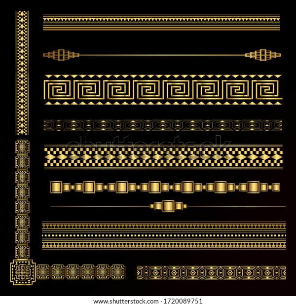 Art Decor Luxury Golden Headers Set Stock Vector (Royalty Free ...