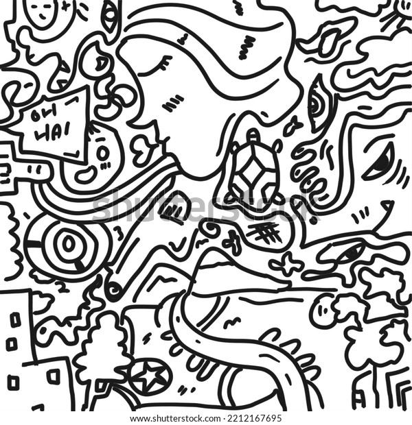 Art Drawing Doodles Doodle Models Black Stock Vector (Royalty Free ...