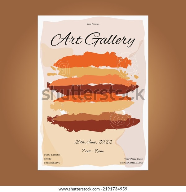 Art Gallery Event Flyer Layout Illustrator Stock Vector (Royalty Free ...