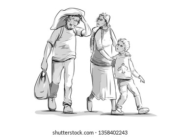 387 Refugee sketch Images, Stock Photos & Vectors | Shutterstock