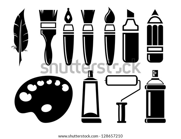 Art Icons Set Vector Illustration Stock Vector (Royalty Free) 128657210