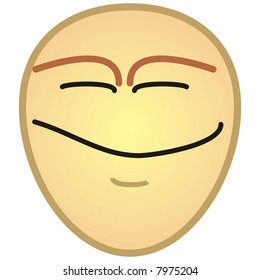 Art Illustration Smiling Face Without Hair Stock Vector (Royalty Free ...
