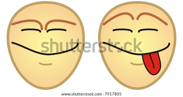 Art Illustration Smiling Face Without Hair Stock Vector (Royalty Free ...